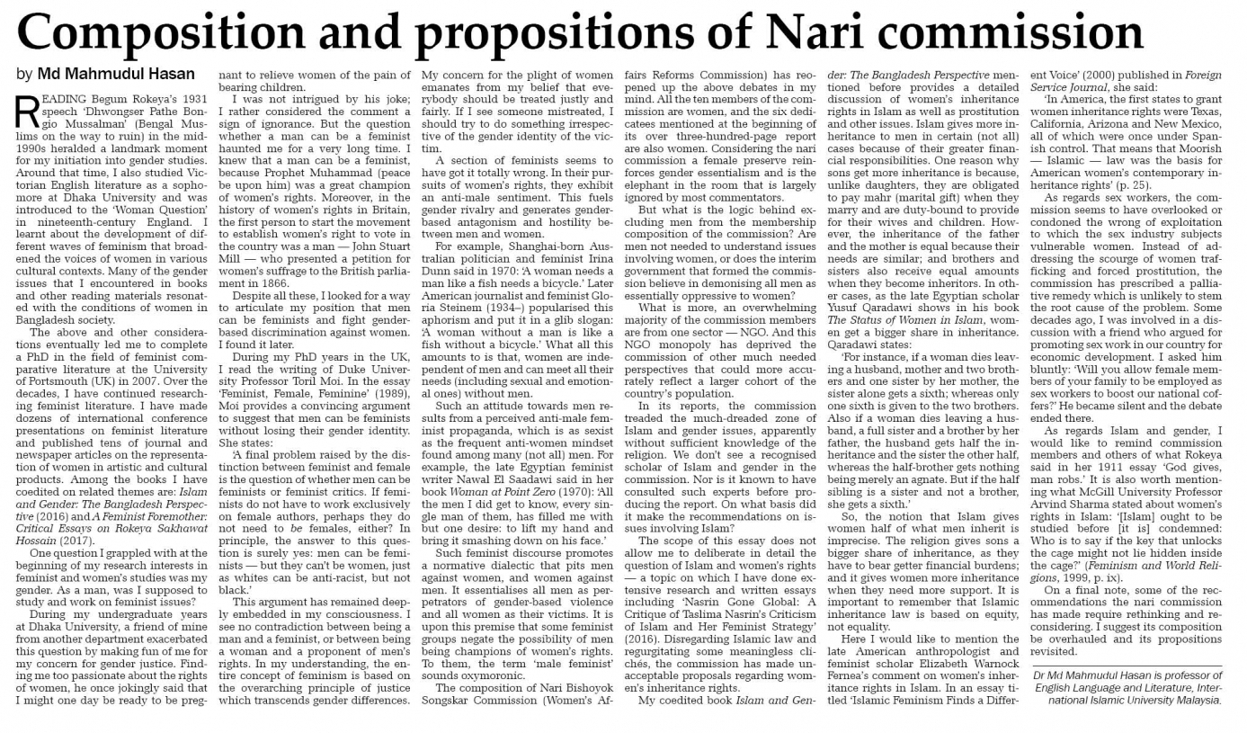 Composition and propositions of Nari commission - IIUM Repository (IRep)